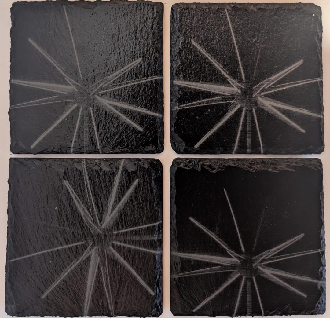 Set of 4 Slate Coasters. Neon Rotosphere in Lakeland, FL - Etsy