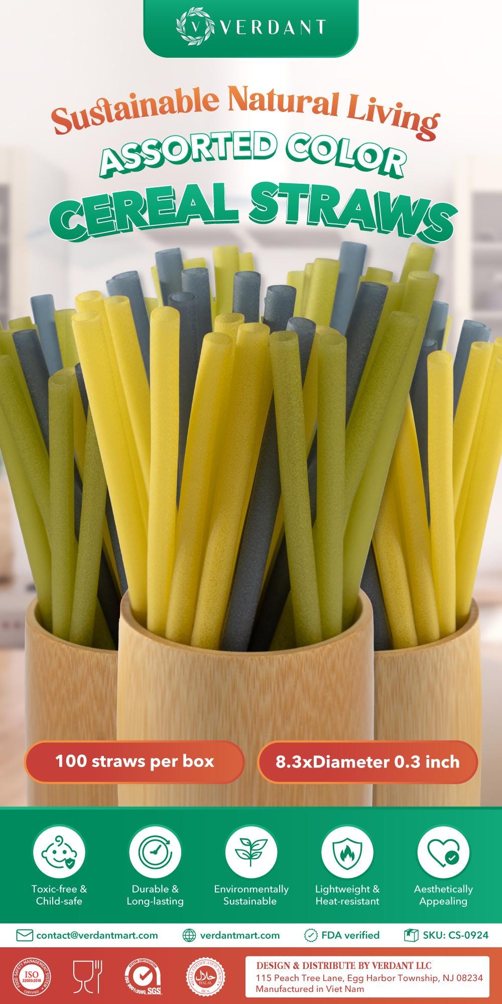 Organic Cereal Straws, 100 Reusable Fun Straws – Unique Kids, Inspiring ...