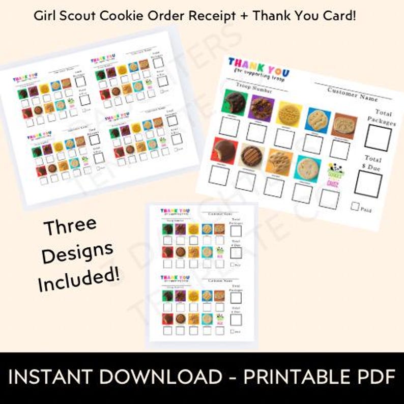 LBB Girl Scout Cookie Order Form(9 Cookies + for a Cause| Printable ...