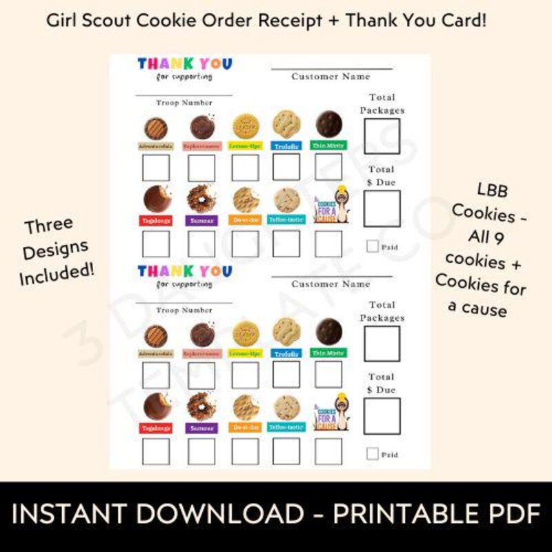 2026 Girl Scout Cookie Sheet - Etsy