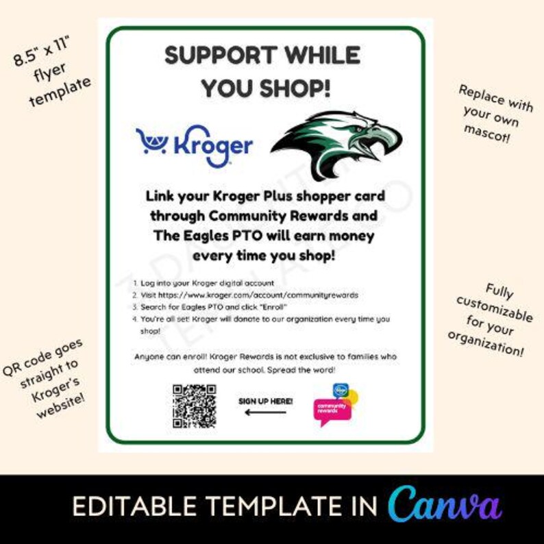 Editable Kroger Rewards Flyer: Custom School Fundraising Template ...