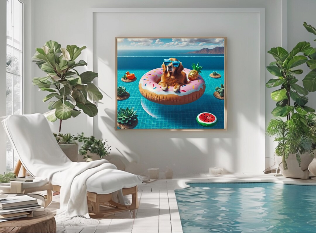Ultimate Pool House Wall Art, Large Poolside Poster, Fun Dog Wall Art ...
