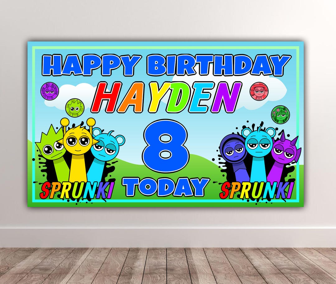 SPRUNKI Personalised Birthday Backdrop - Sprunki Birthday Backdrop ...