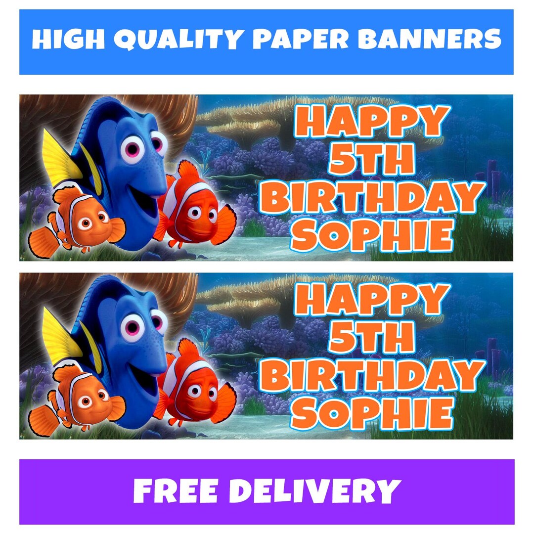 FINDING NEMO Personalised Birthday Banners - Disney Finding Nemo ...