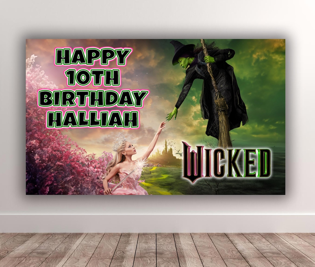WICKED Personalised Birthday Backdrop- Wicked Movie Birthday Backdrop ...