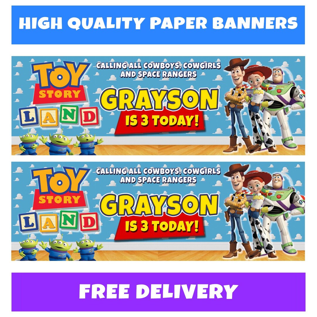 TOY STORY Personalised Birthday Banners - Toy Story Birthday Banners ...