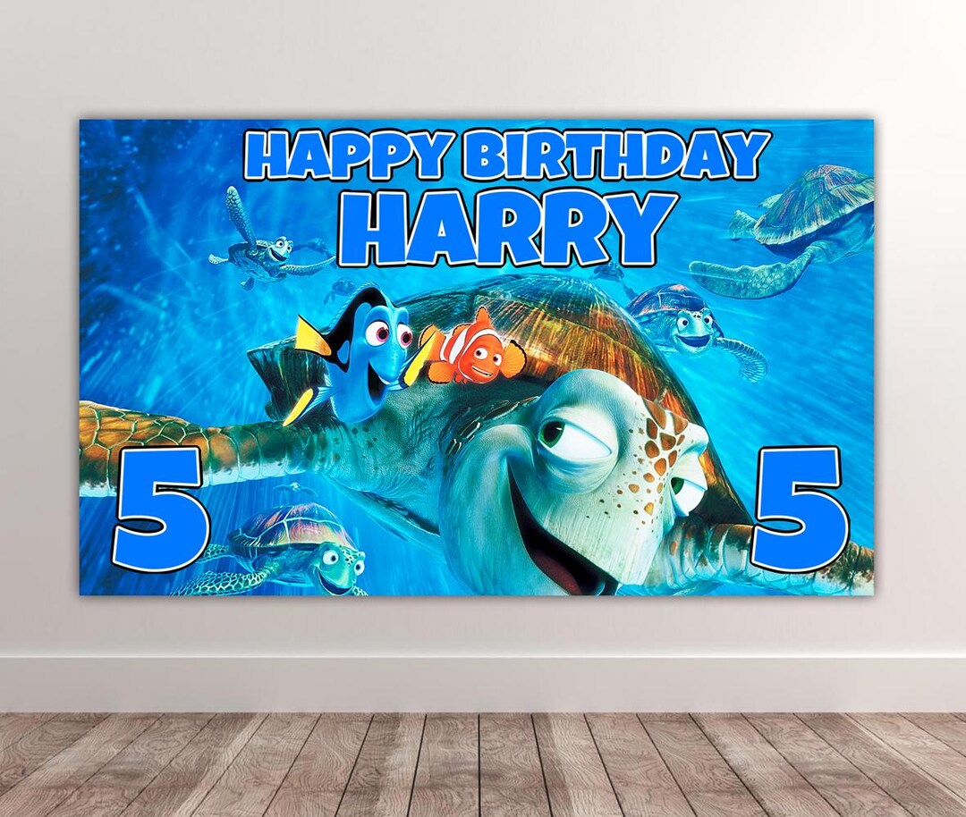 FINDING NEMO Personalised Birthday Backdrop - Finding Nemo Birthday ...