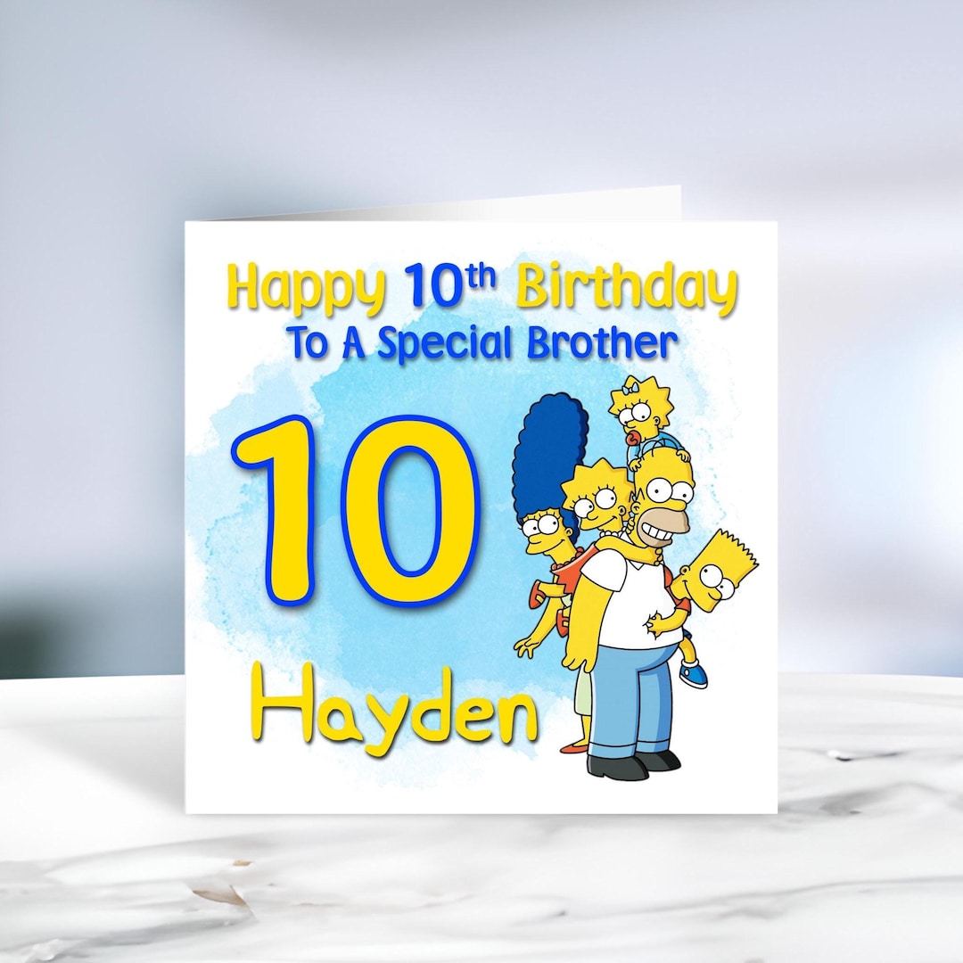 THE SIMPSONS Personalised Birthday Card - the Simpsons Personalised ...