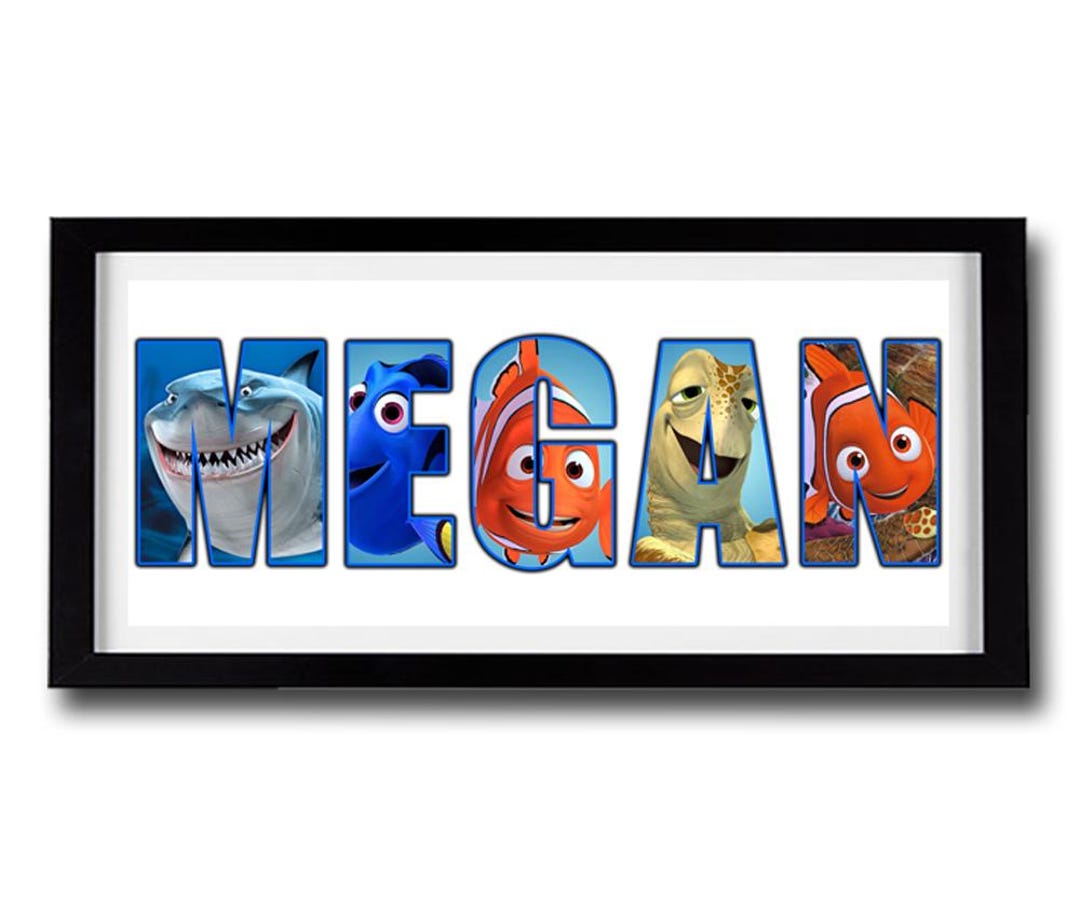 FINDING NEMO Personalised Name Art - Fully Framed Prints - Disney Name ...