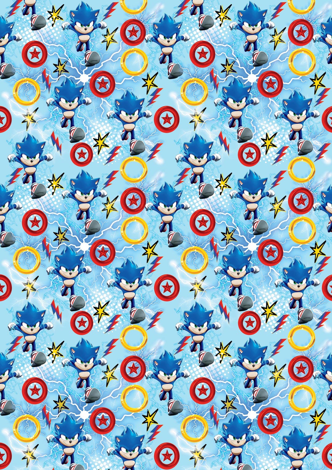 SONIC HEROES Birthday Wrapping Paper - Sonic the Hedgehog Personalised ...