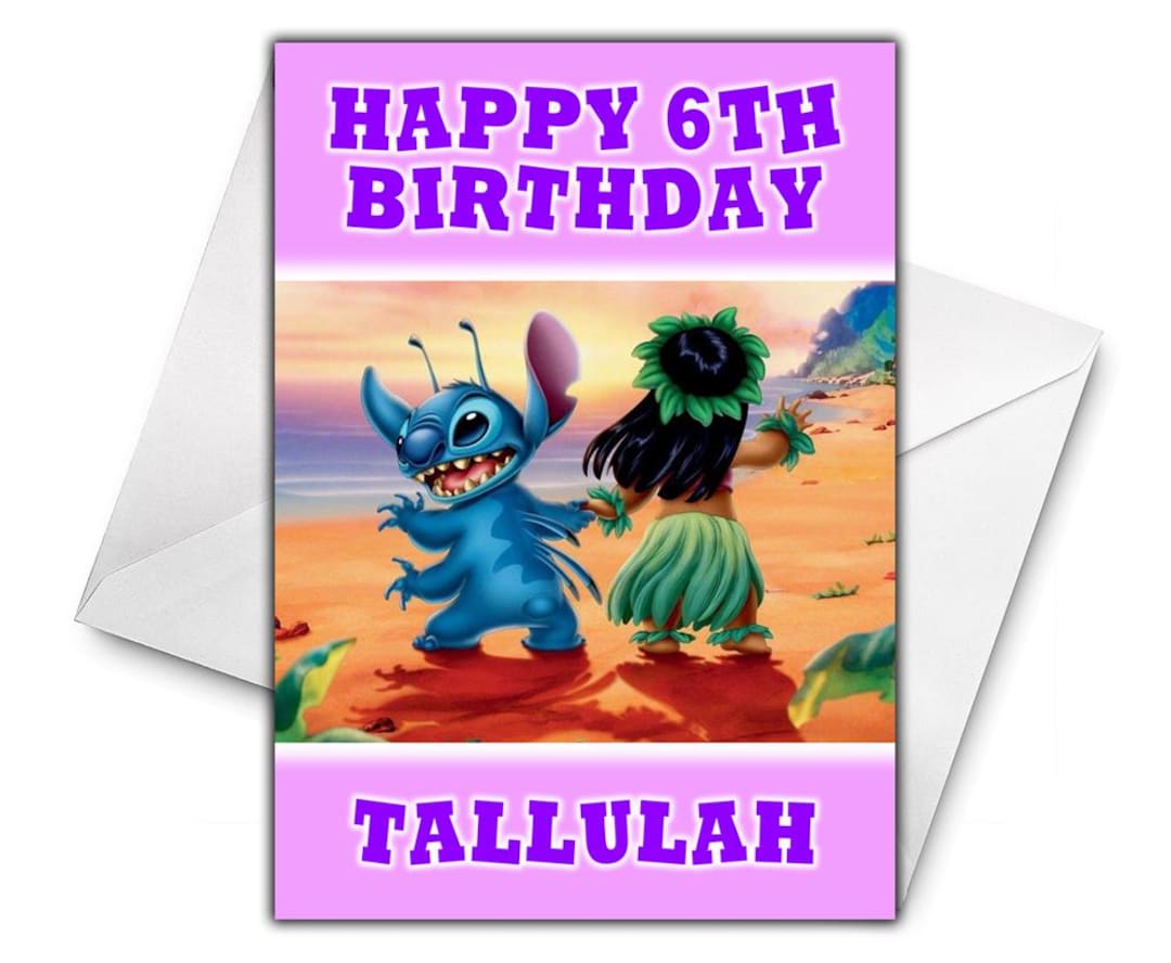 LILO AND STITCH Personalised Birthday Card - Lilo and Stitch ...