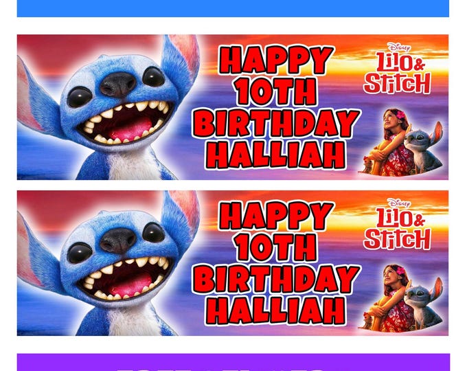 LILO AND STITCH Personalised Birthday Banners - Disney Lilo & Stitch ...