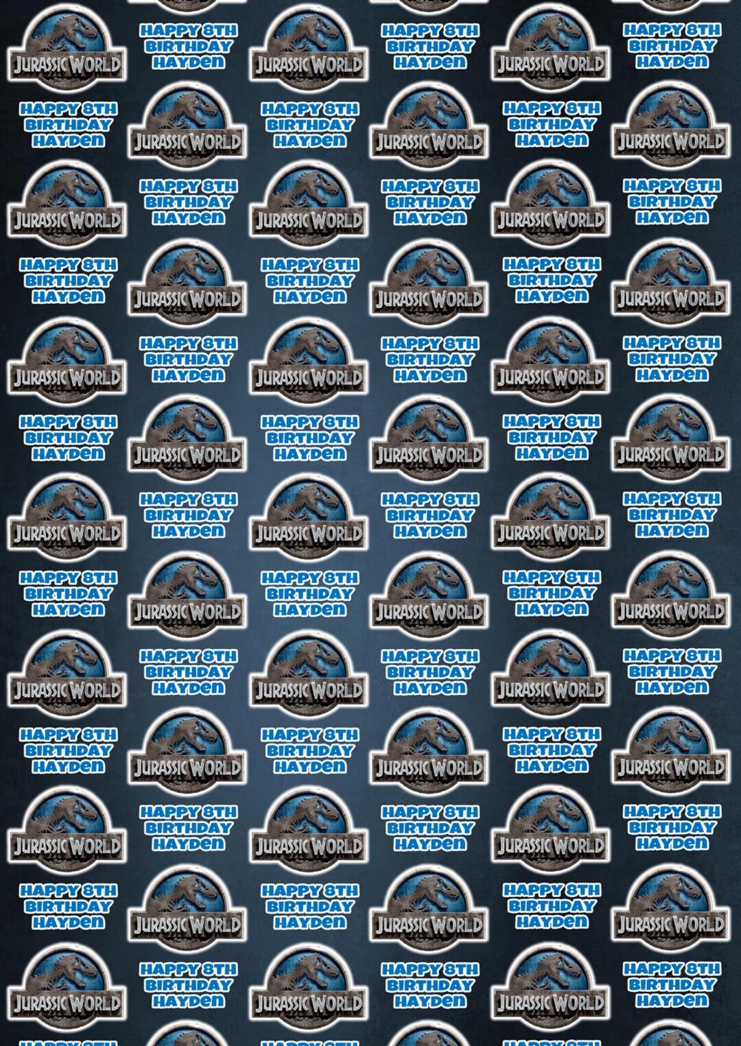 JURASSIC WORLD Personalised Birthday Wrapping Paper - Jurassic World ...
