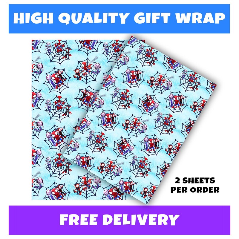 Spider Man Wrapping Paper - Etsy