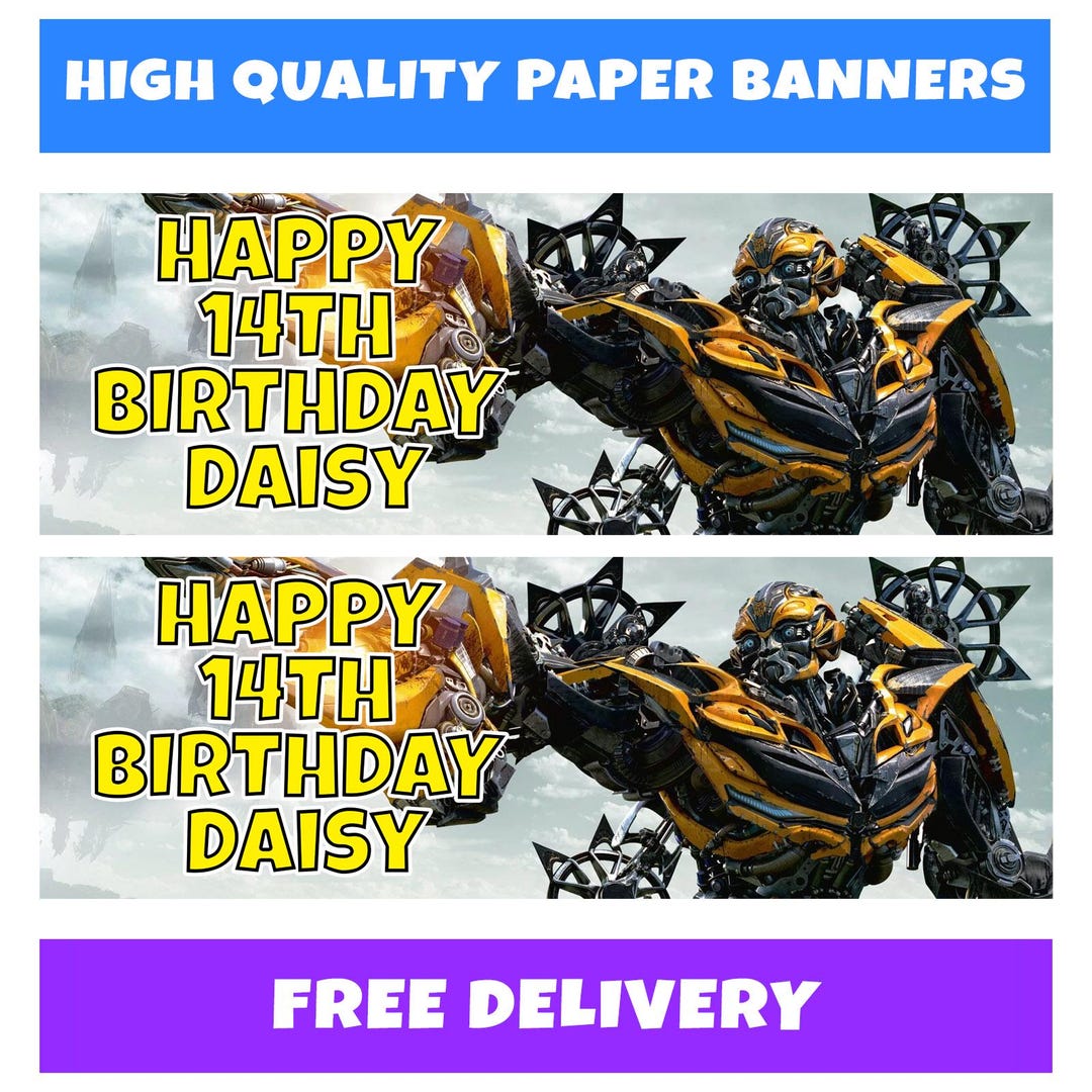 TRANSFORMERS Personalised Birthday Banners - Transformers Birthday ...