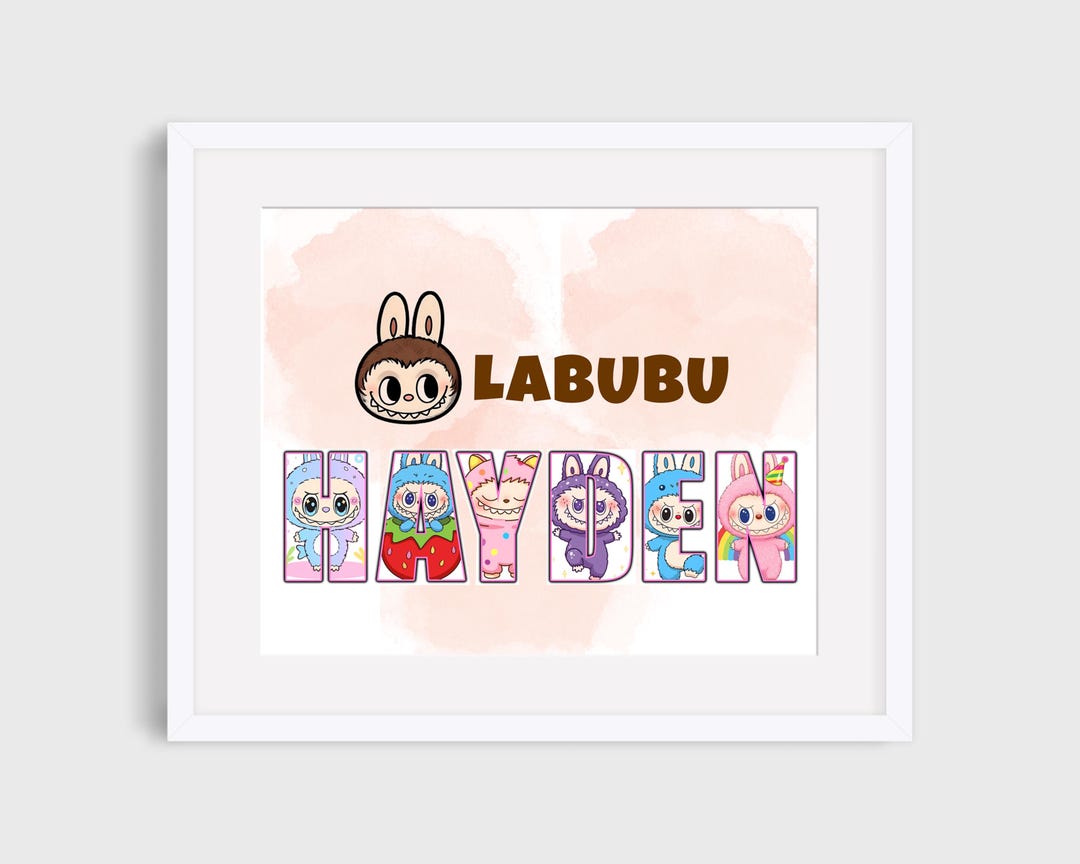 LABUBU Name Print, Personalised, Boys Baby Gift, Girls Baby Gift ...