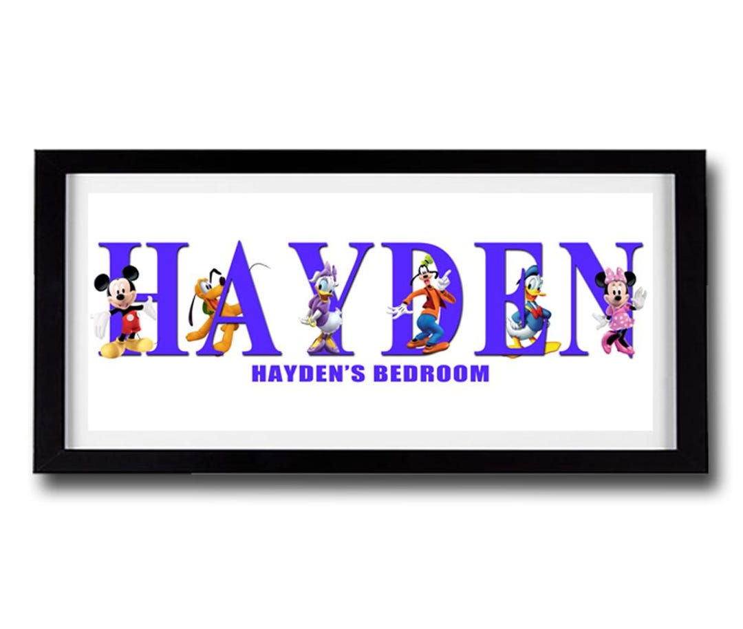MICKEY MOUSE Personalised Name Print - Disney Name Print - Kids ...