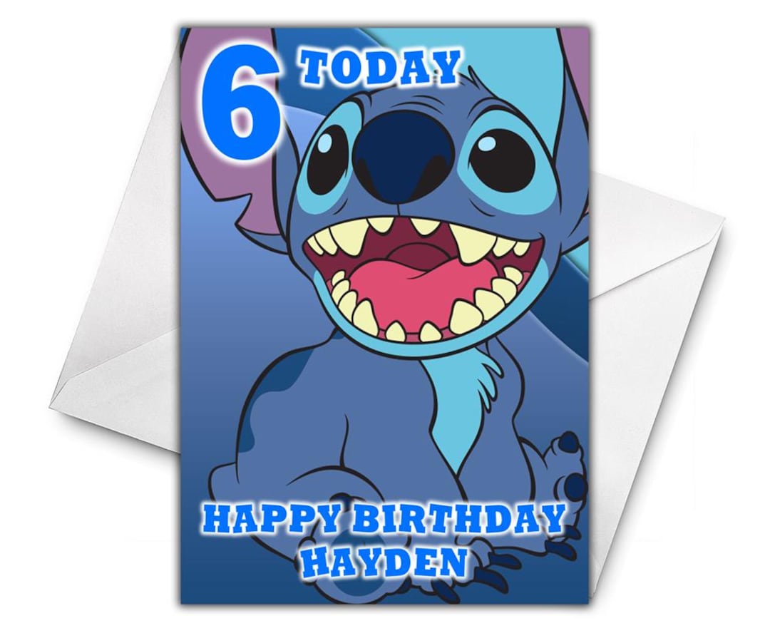 DISNEY STITCH Personalised Birthday Card - Lilo and Stitch Personalised ...