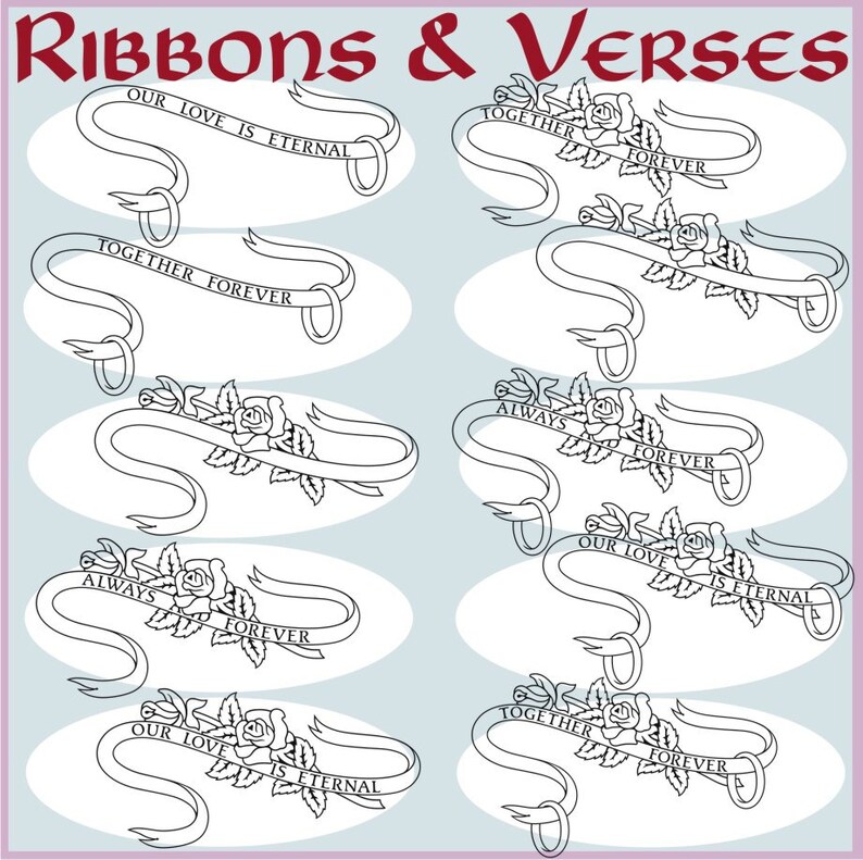 Ribbons & Verses Vector Clipart (40) - Etsy