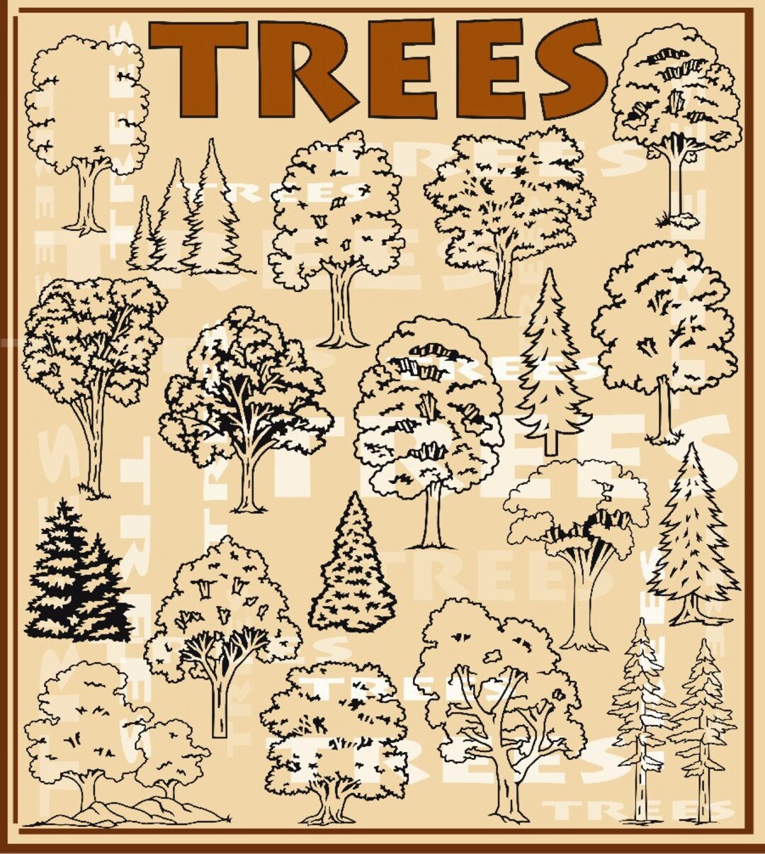 60 Trees Vector Clipart - Etsy