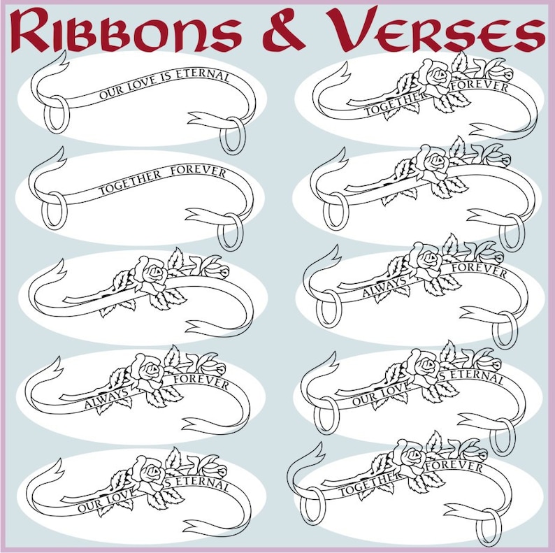 Ribbons & Verses Vector Clipart (40) - Etsy