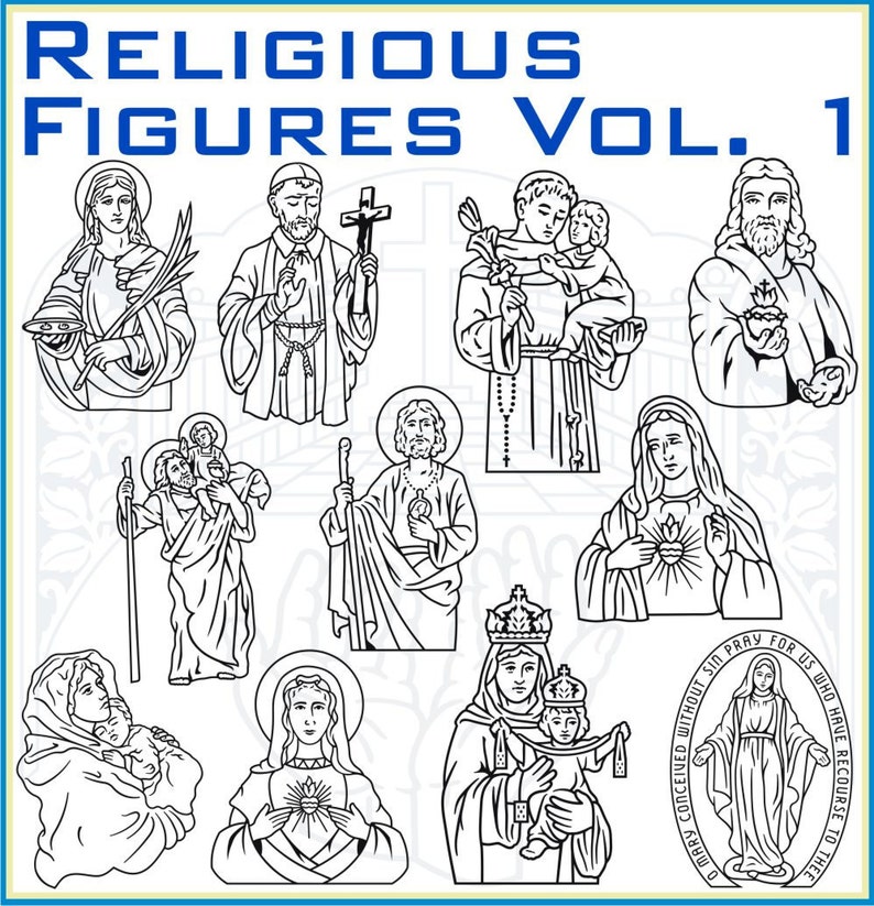 Religious Figures Vol. 1 JPEG Clipart - Etsy