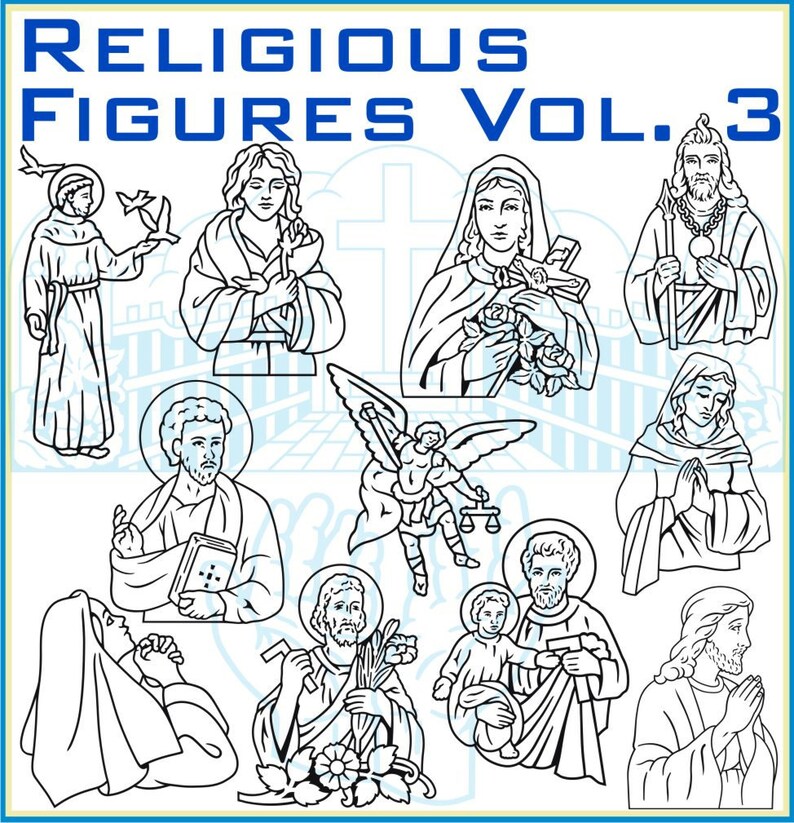 Religious Figures Vol. 3 Vector Clipart - Etsy