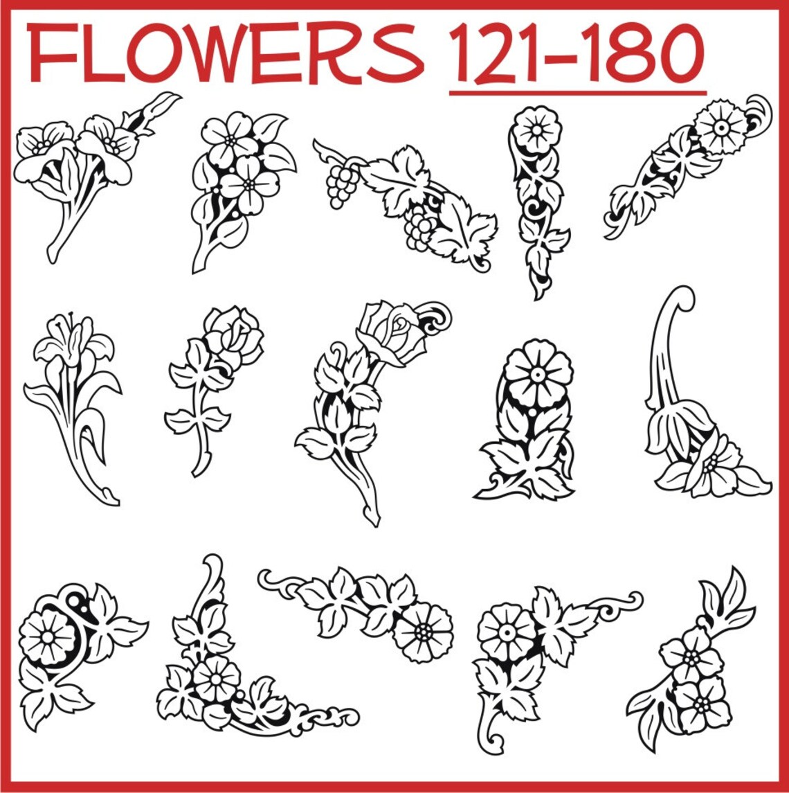 Flowers 121-180 Vector Clipart 60 Assorted Varieties - Etsy
