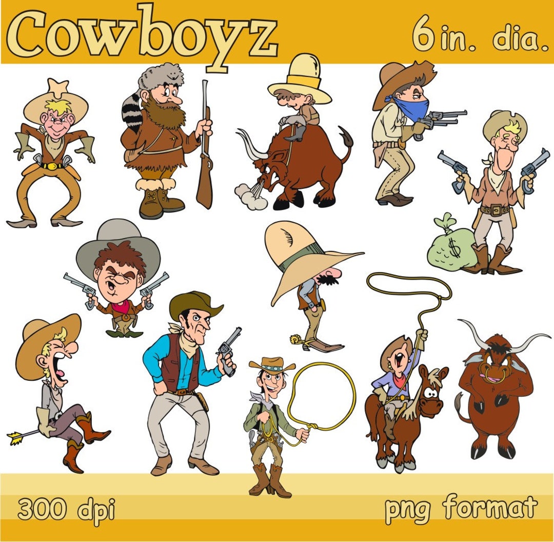 Digital Clipart Cowboyz (36) PNG - Etsy
