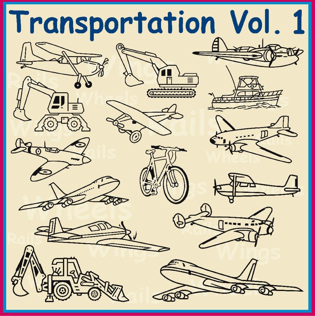 42 Transportation Vol. 1 Vector Clipart - Etsy