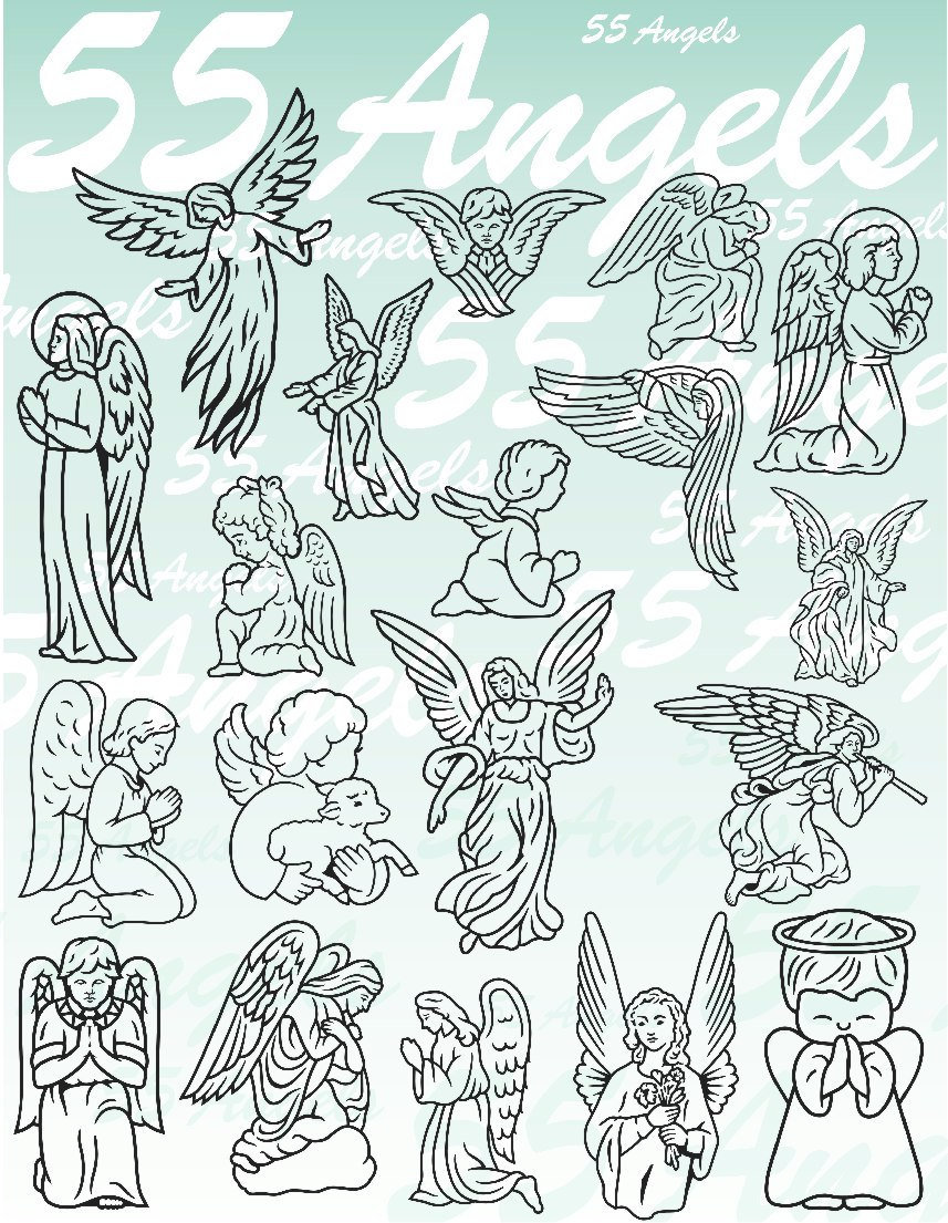 Guardian Angel Line Drawing