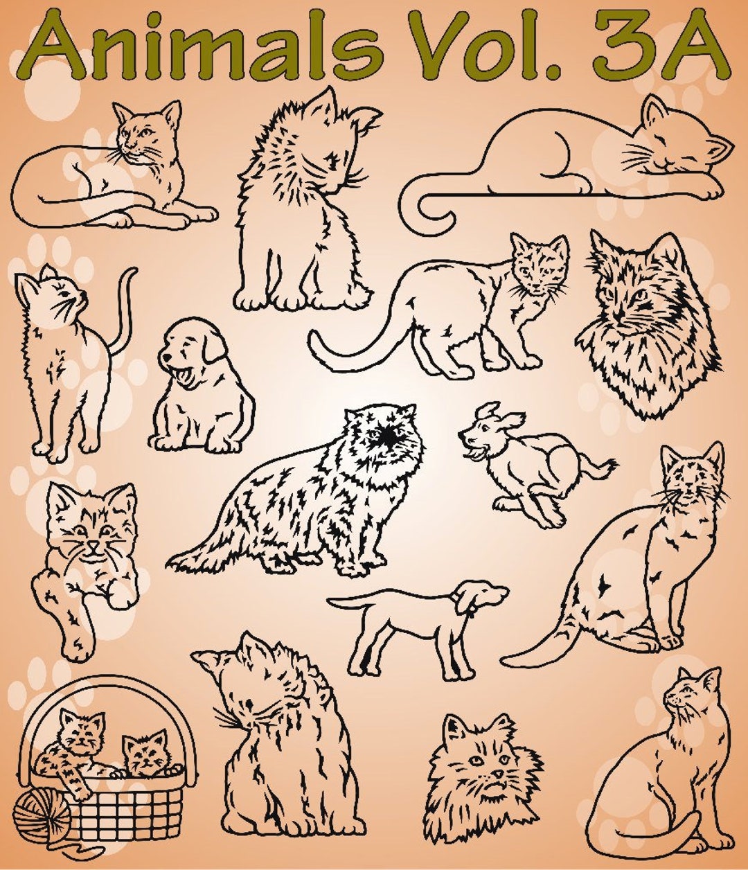 Animals Vol. 3A Vector Clipart - Etsy