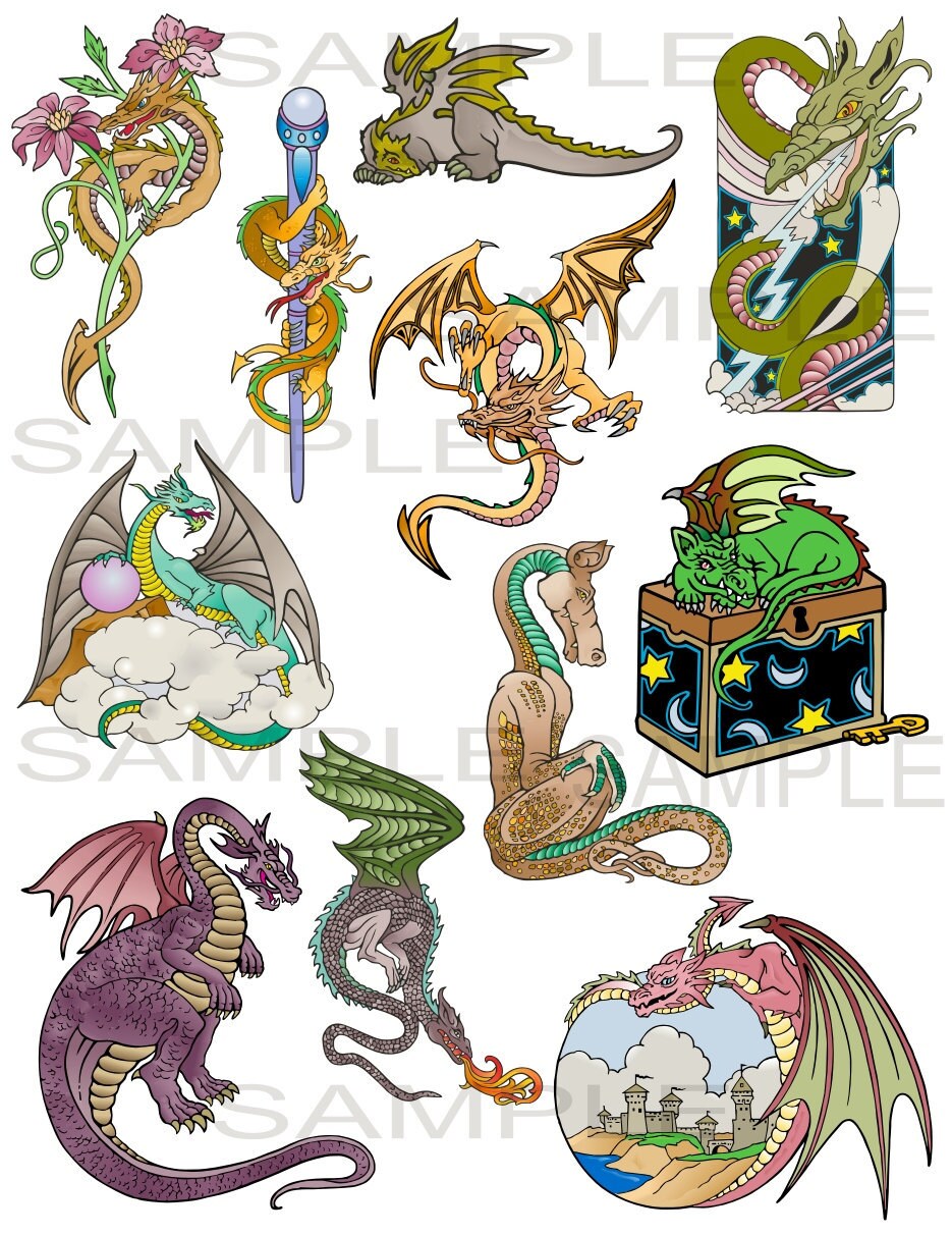 Dragons (36) Digital Clip Art - Etsy