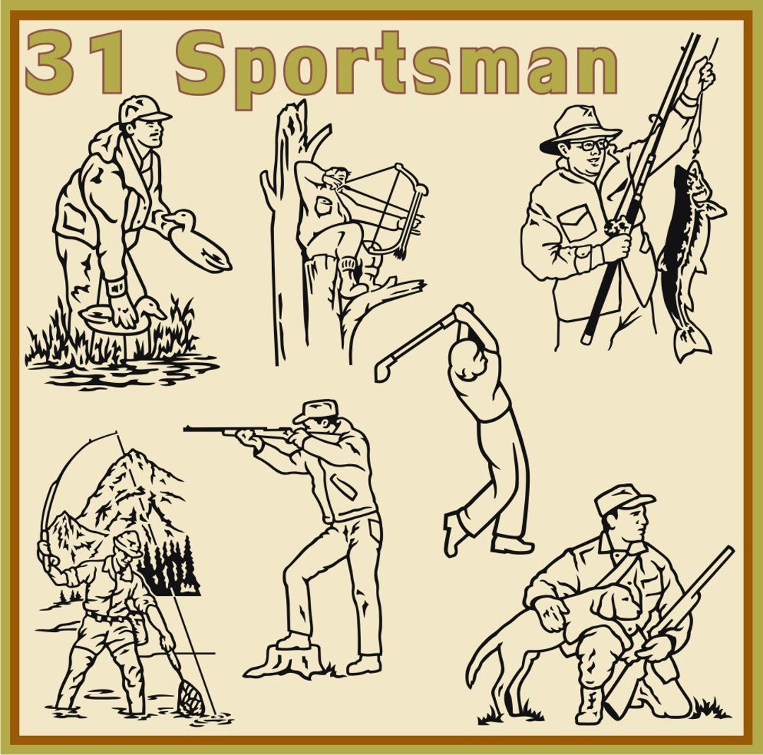 31 Sportsman Vector Clipart - Etsy