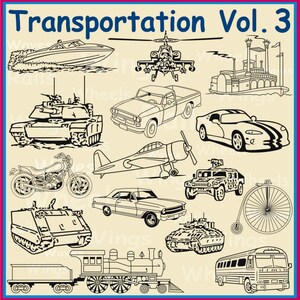 45 Transportation Vol. 3 Vector Clipart - Etsy