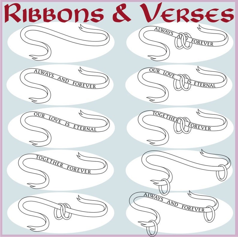 Ribbons & Verses Vector Clipart (40) - Etsy