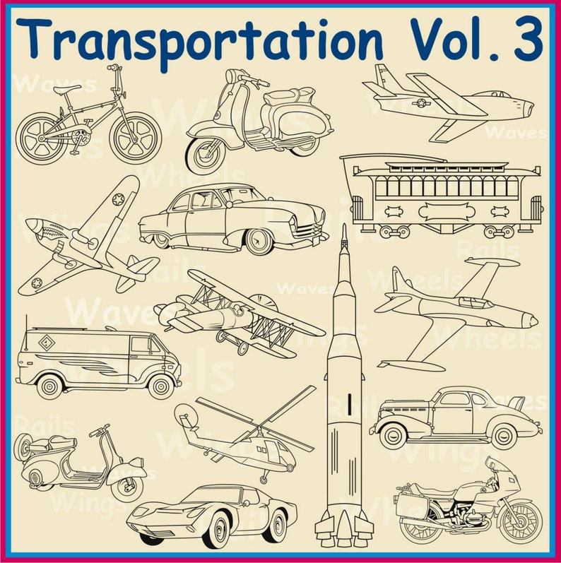 45 Transportation Vol. 3 Vector Clipart - Etsy
