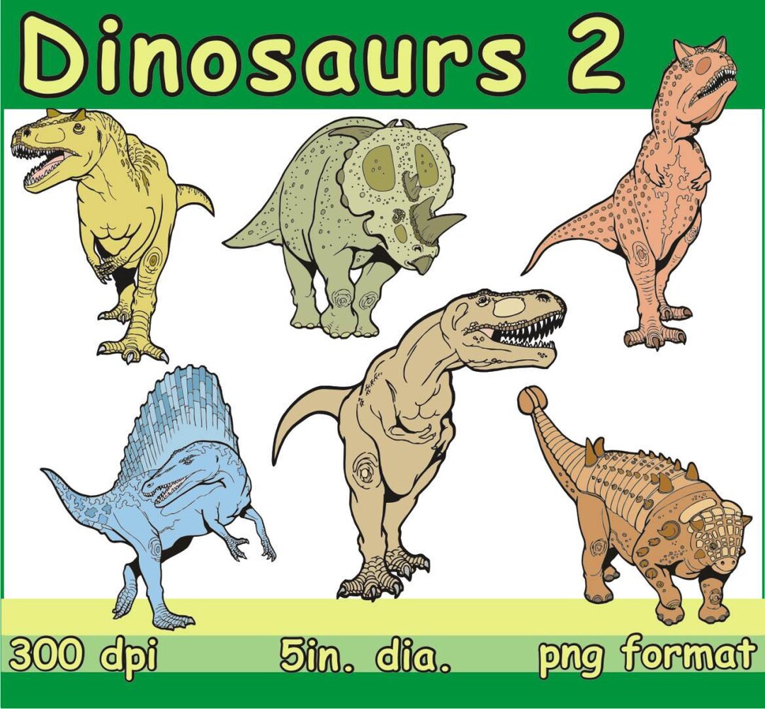 Digital Clipart Dinosaurs 2 (12) PNG - Etsy