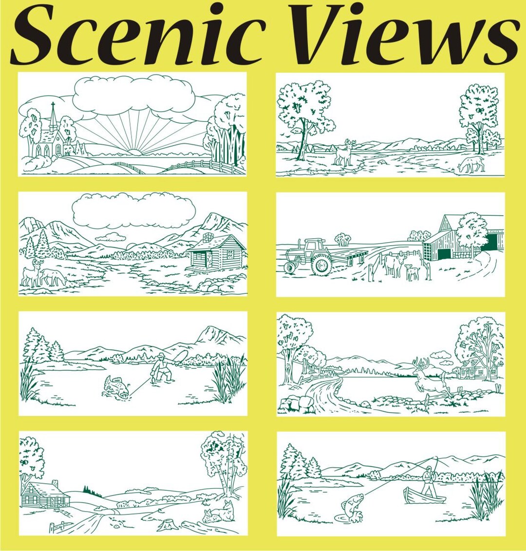 35 Scenic Views Vector Clipart - Etsy