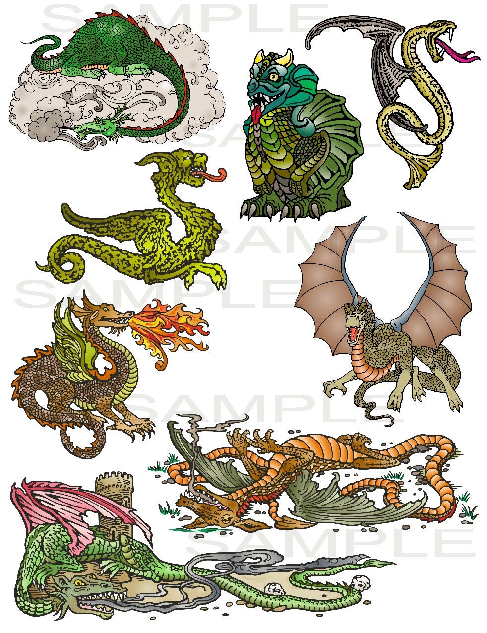 Dragons (36) Digital Clip Art - Etsy