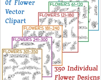 3D Flowers Vector Art SVG Files
