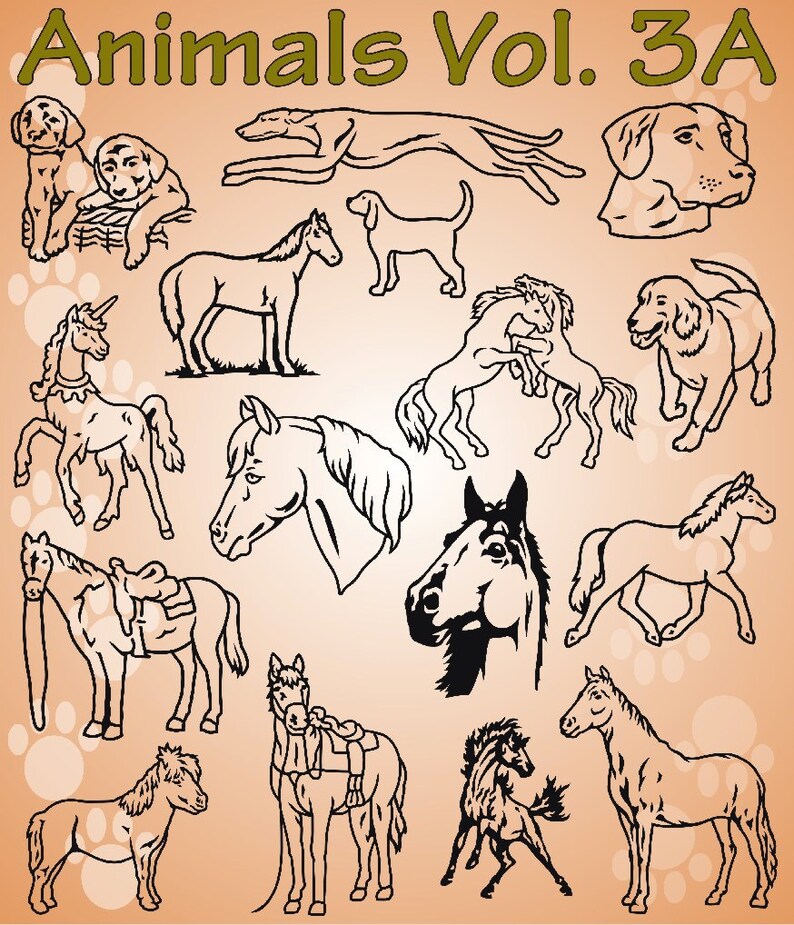 Animals Vol. 3A Vector Clipart - Etsy