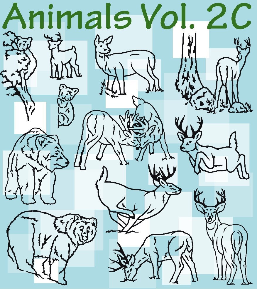 Animals Vol. 2C Vector Clipart - Etsy