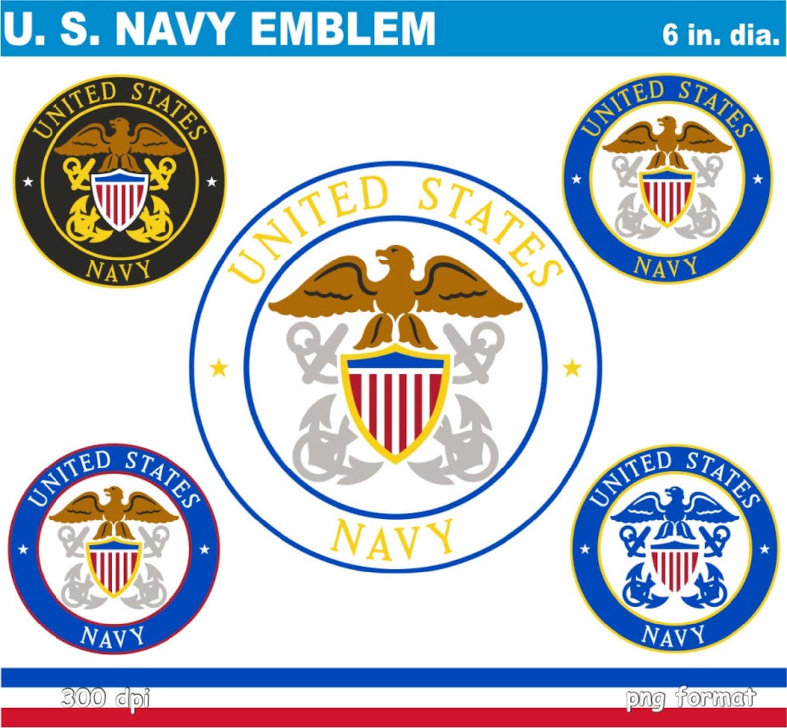 Digital Clipart U.S. Navy Emblem (5) PNG - Etsy