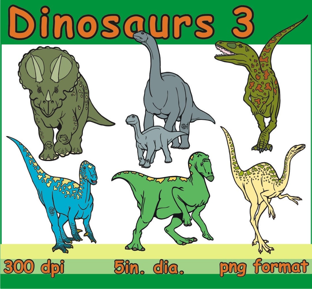 Digital Clipart Dinosaurs 3 (12) PNG - Etsy
