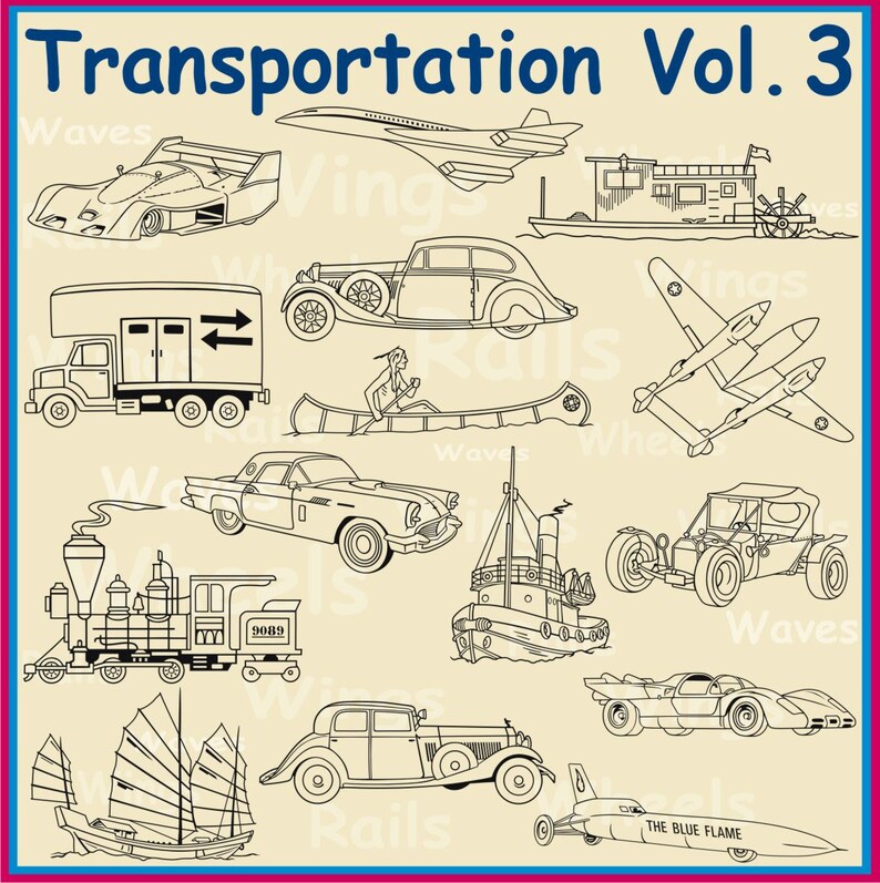 45 Transportation Vol. 3 Vector Clipart - Etsy
