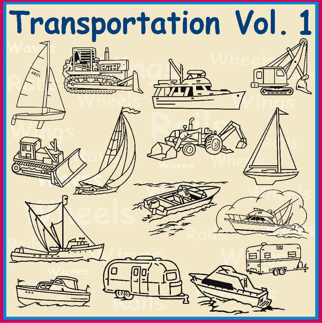 42 Transportation Vol. 1 Vector Clipart - Etsy