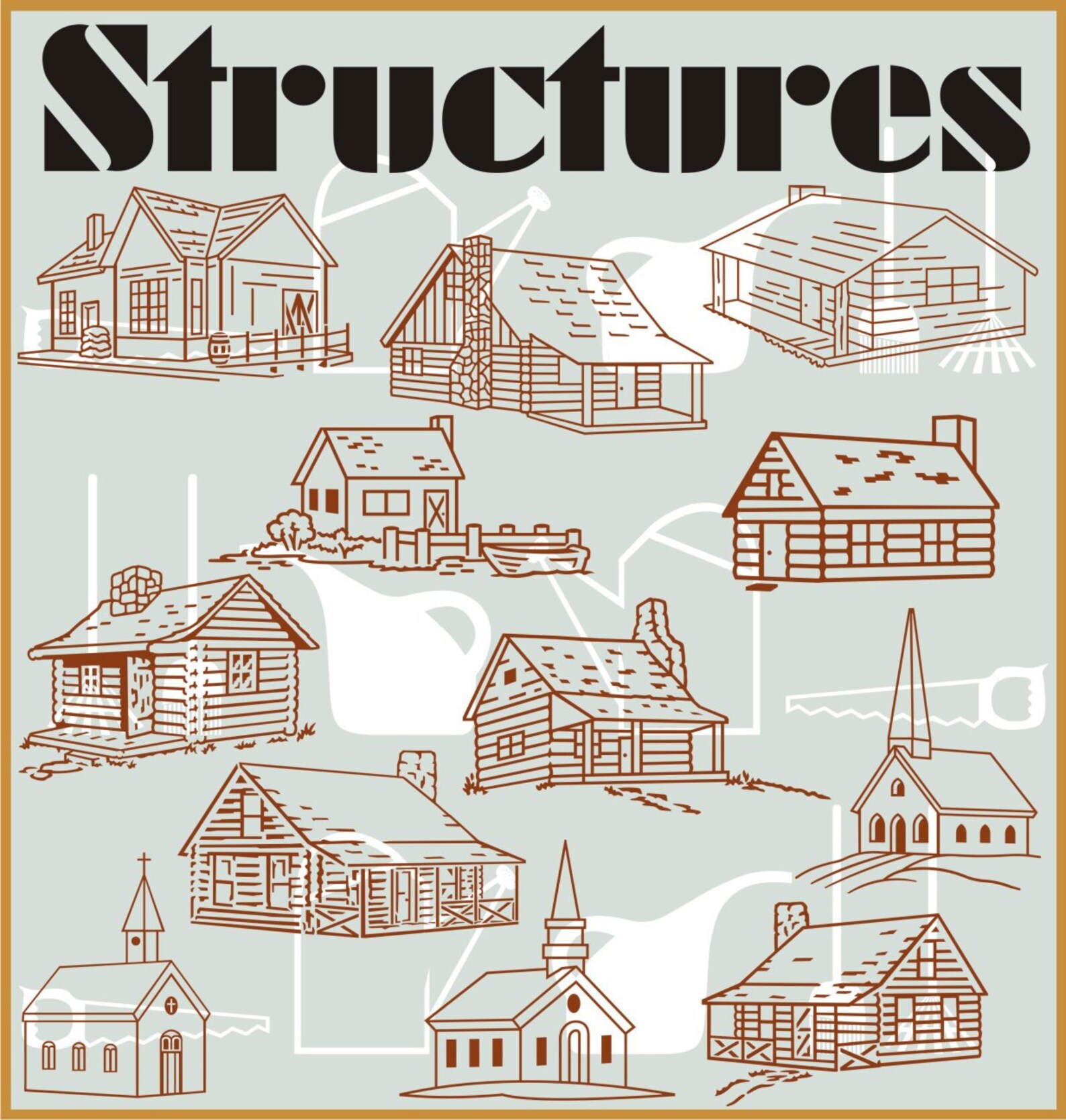 Structures (50) Vector Clipart - Etsy