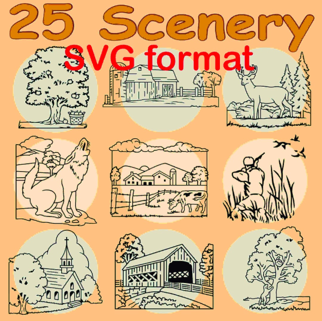 25 Scenery SVG Format Vector Clipart - Etsy