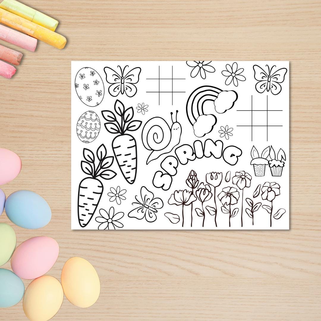 Spring Activity Sheet | Spring Coloring Page | Easter Coloring Sheet ...